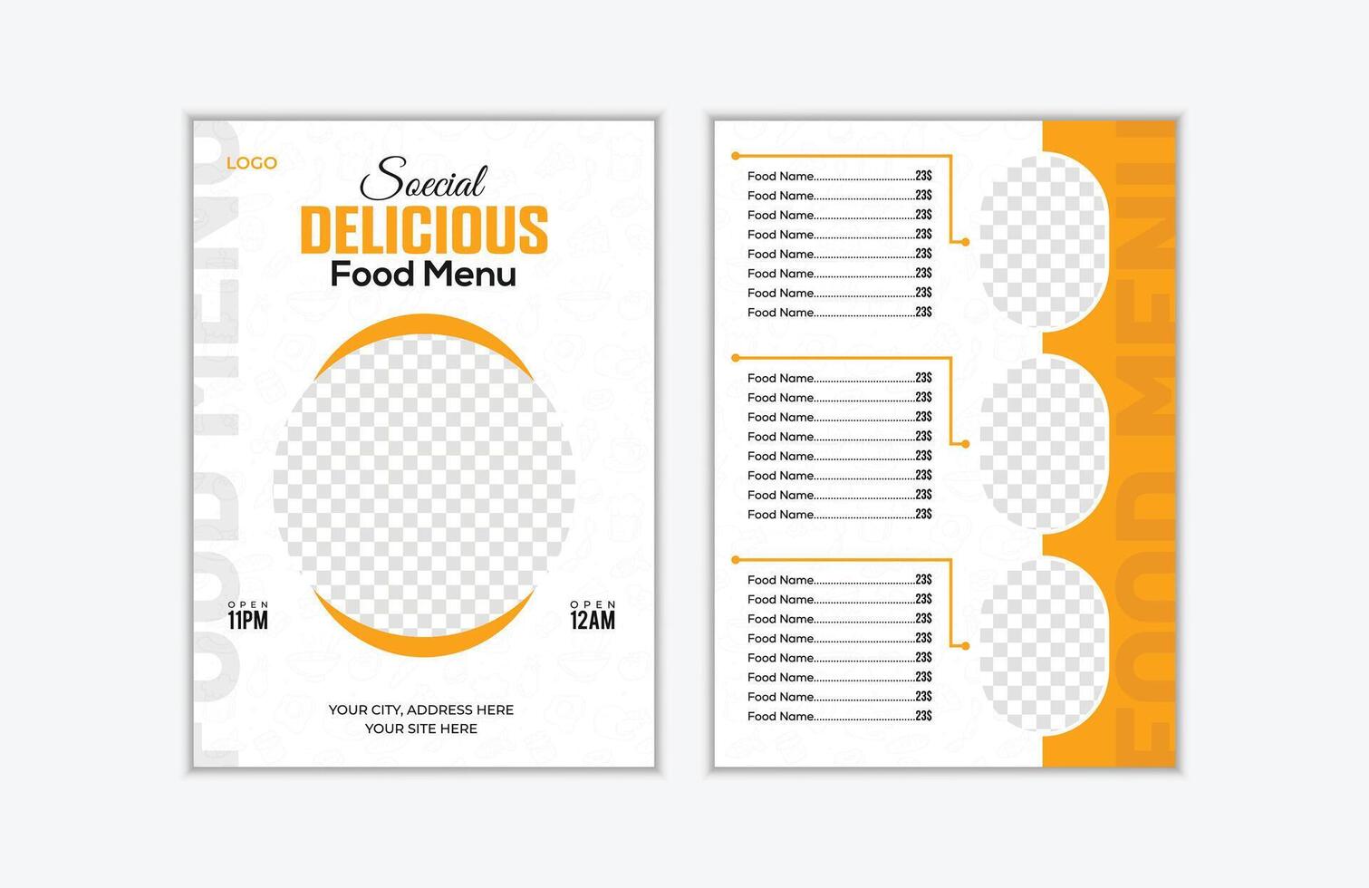 Food menu card design template for your restaurant 50591852 Vector Art ...