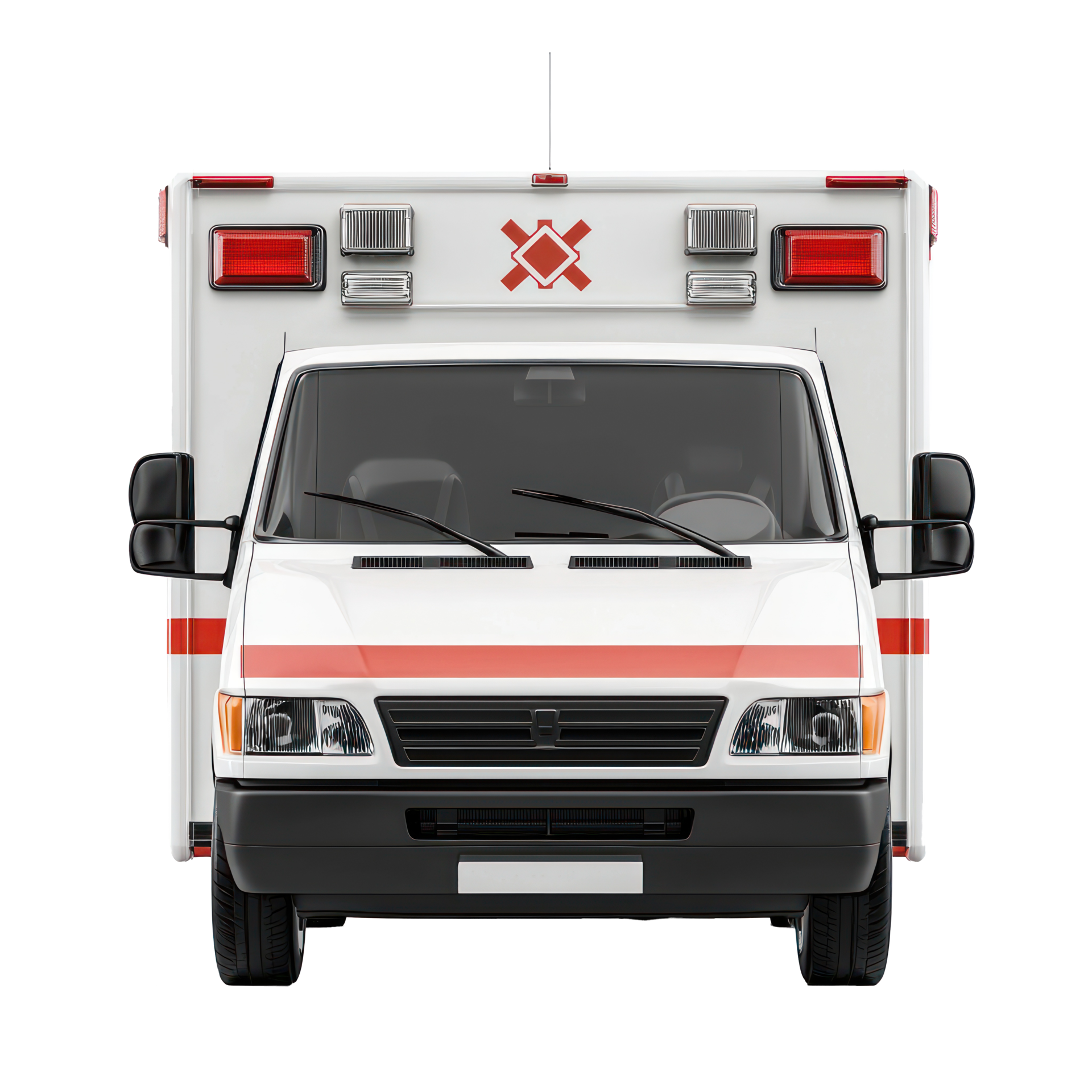 3d Emergency Ambulance front view isolate on transparency background 50593602 PNG