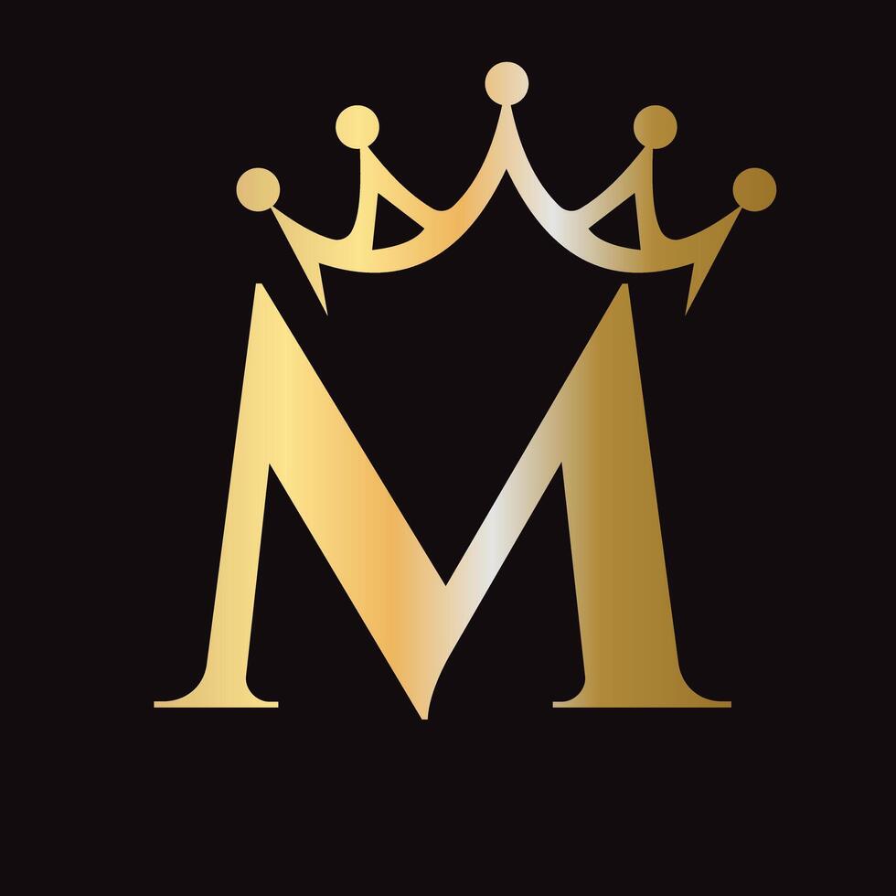 Letter M Crown Logo for Queen Sign, Beauty, Fashion, Star, Elegant ...