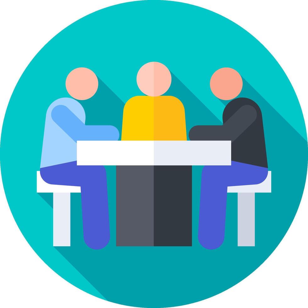 Three People Sitting At A Table With One Person On The Left And One On The Right 50605637 Vector