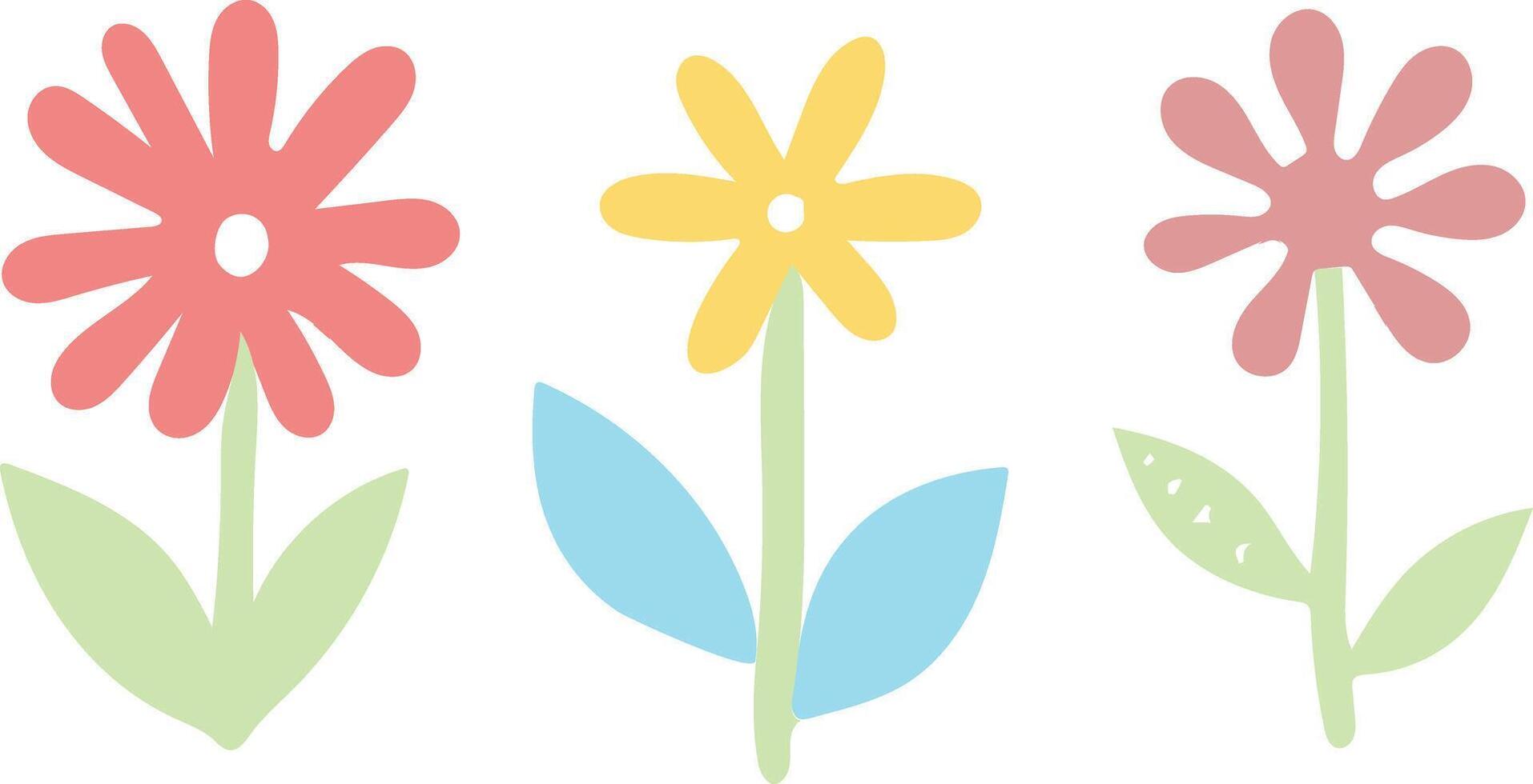 Three different colored flowers are shown in this illustration 50613051 ... Three different colored flowers are shown in this illustration 50613051 ...