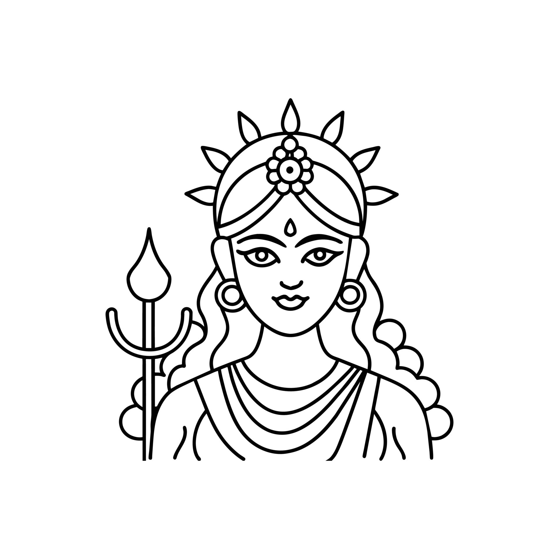 Durga Devi Lord Icon Illustration 50613759 Vector Art At Vecteezy