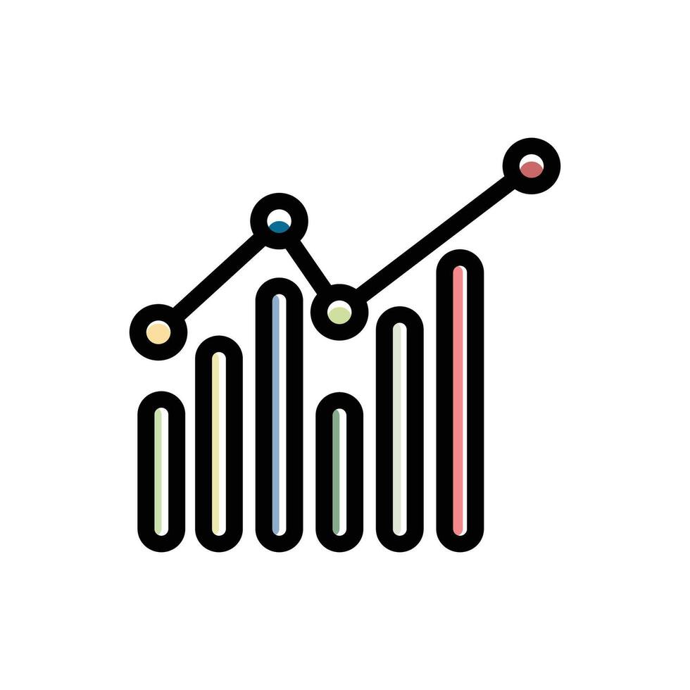 Flat Icon Color Line Growth Graph Eps File 50614898 Vector Art At Vecteezy