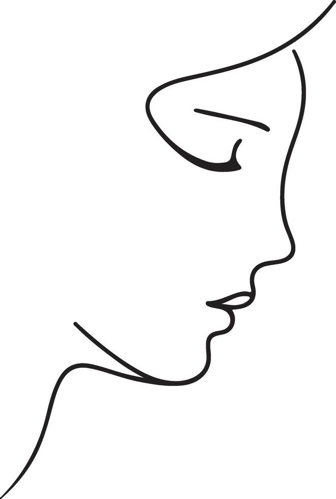 Woman Face One Line Art Illustration 50646377 Vector Art At Vecteezy