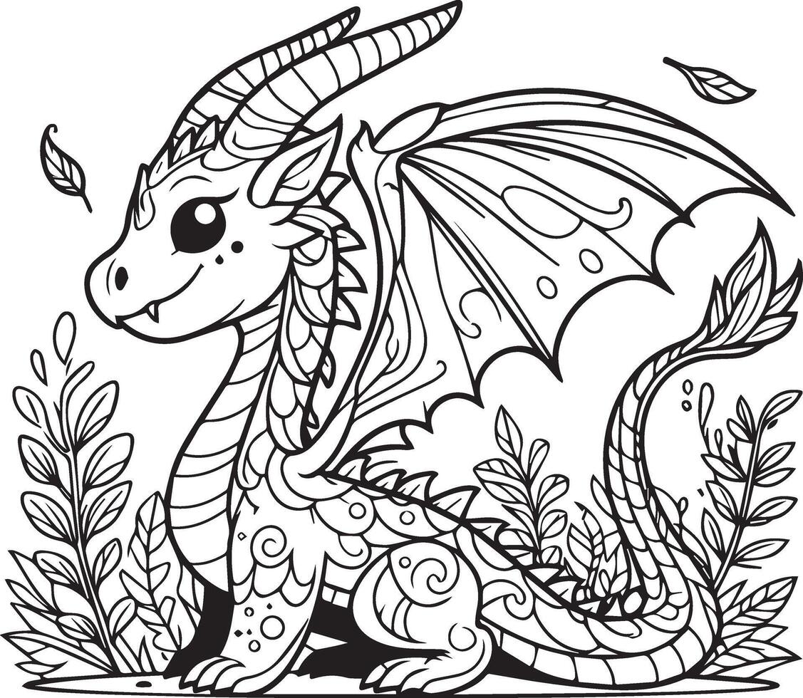 Charming Dragon Line Drawing 50646445 Vector Art at Vecteezy Charming Dragon Line Drawing 50646445 Vector Art at Vecteezy