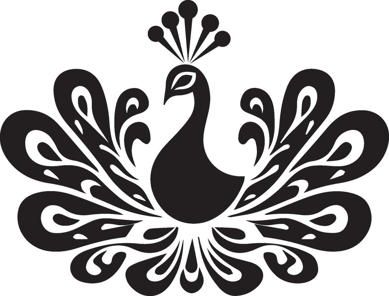 Black And White Peacock Silhouette For Logo Branding 50646558 Vector