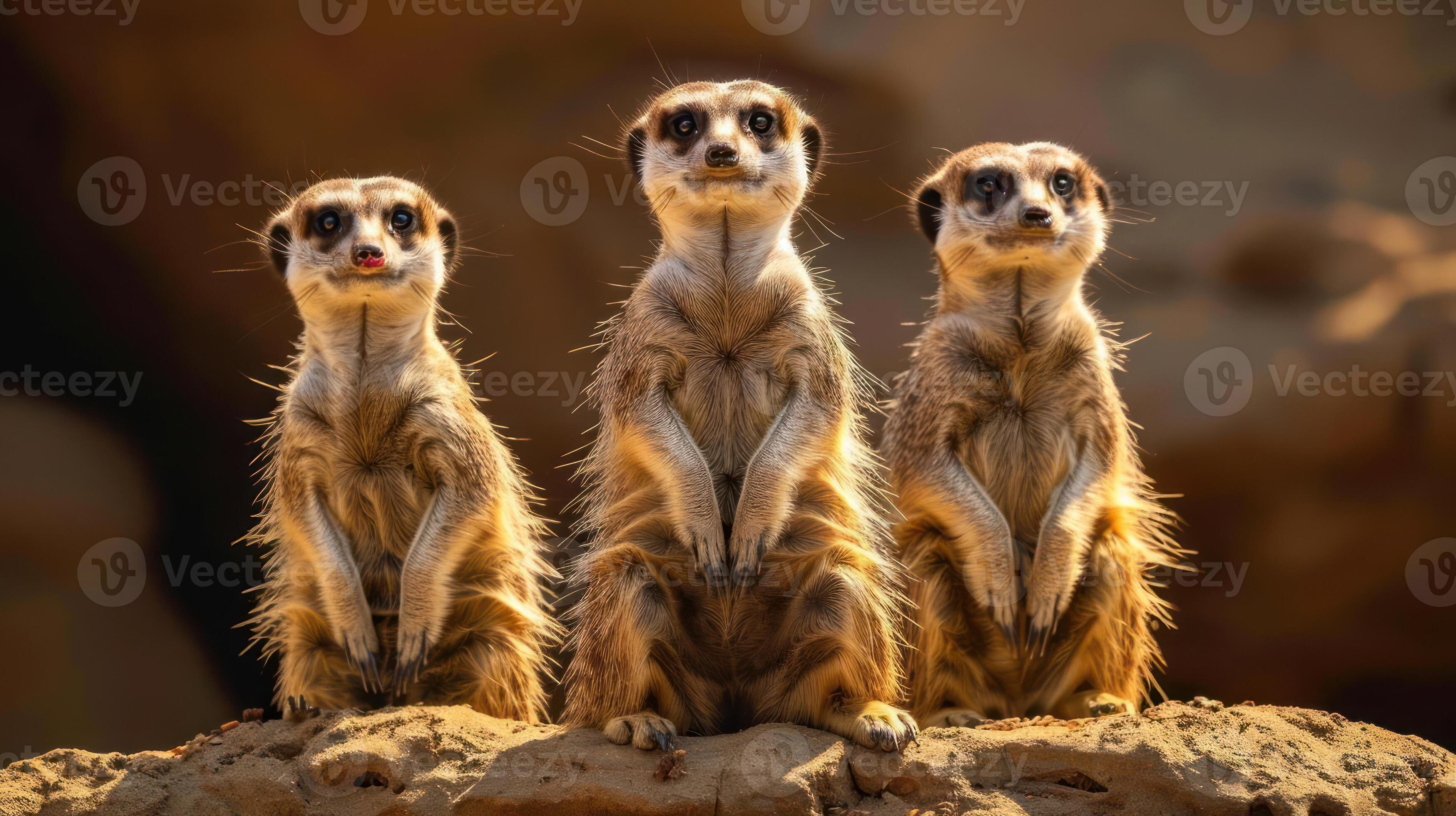 Tres quokka caras sonriente y echar un vistazo desde detrás un Roca muro, 50650181 Foto de stock ...