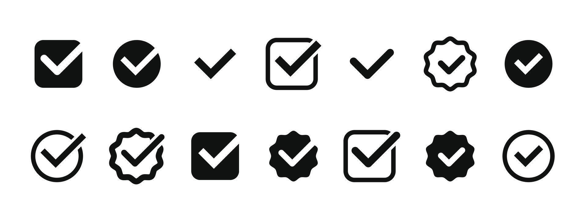Checkmark icon. Checkmark set.Checked check box sign.Approved symbol. illustration 50657875 ...