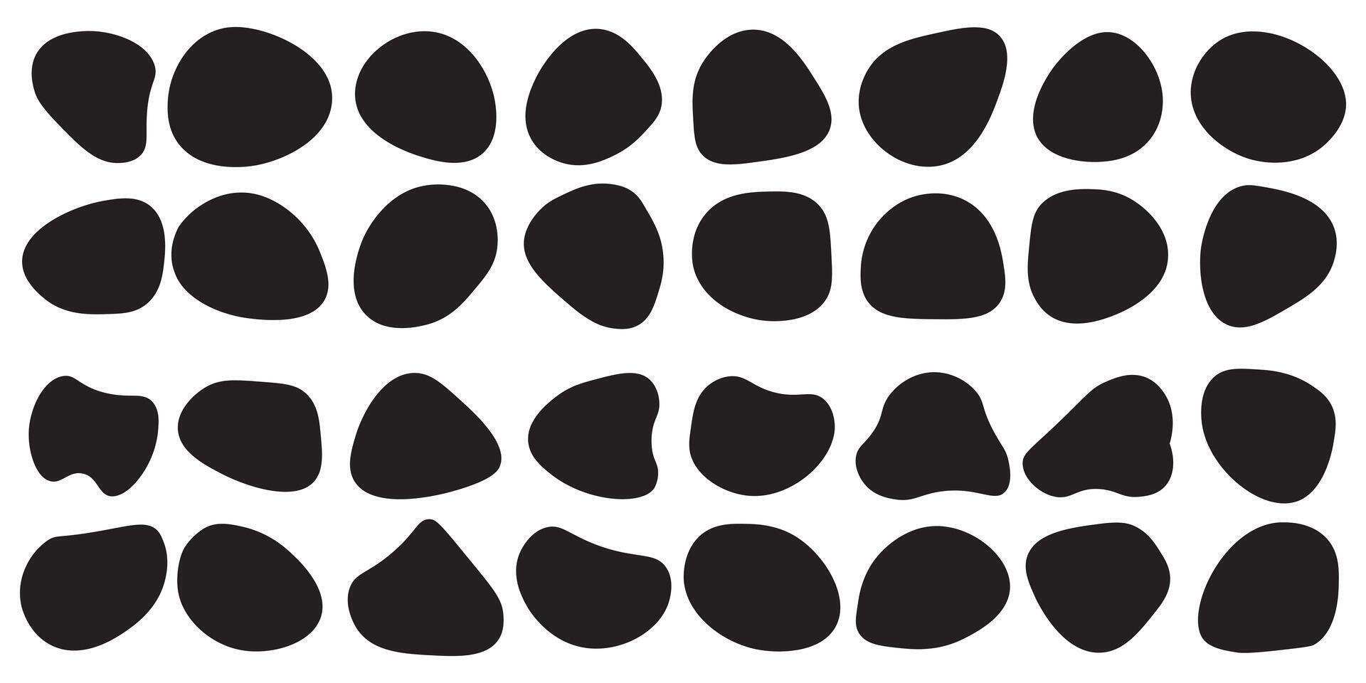 Random blob shapes. Set of different blotch shapes. Random abstract liquid Organic blobs set ...