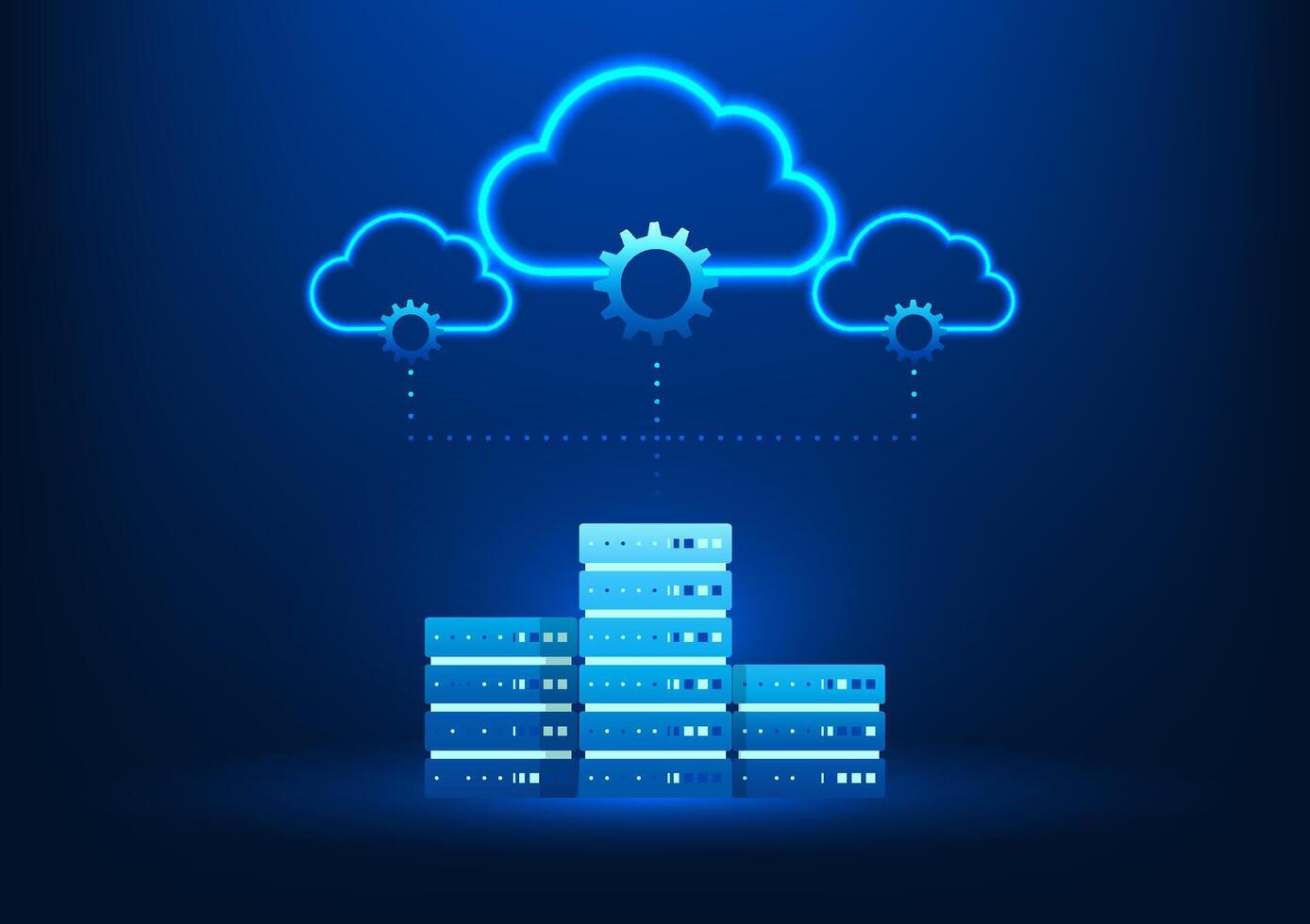 Cloud Technology Background Cloud Connected Servers Representing Efficient Data Storage And