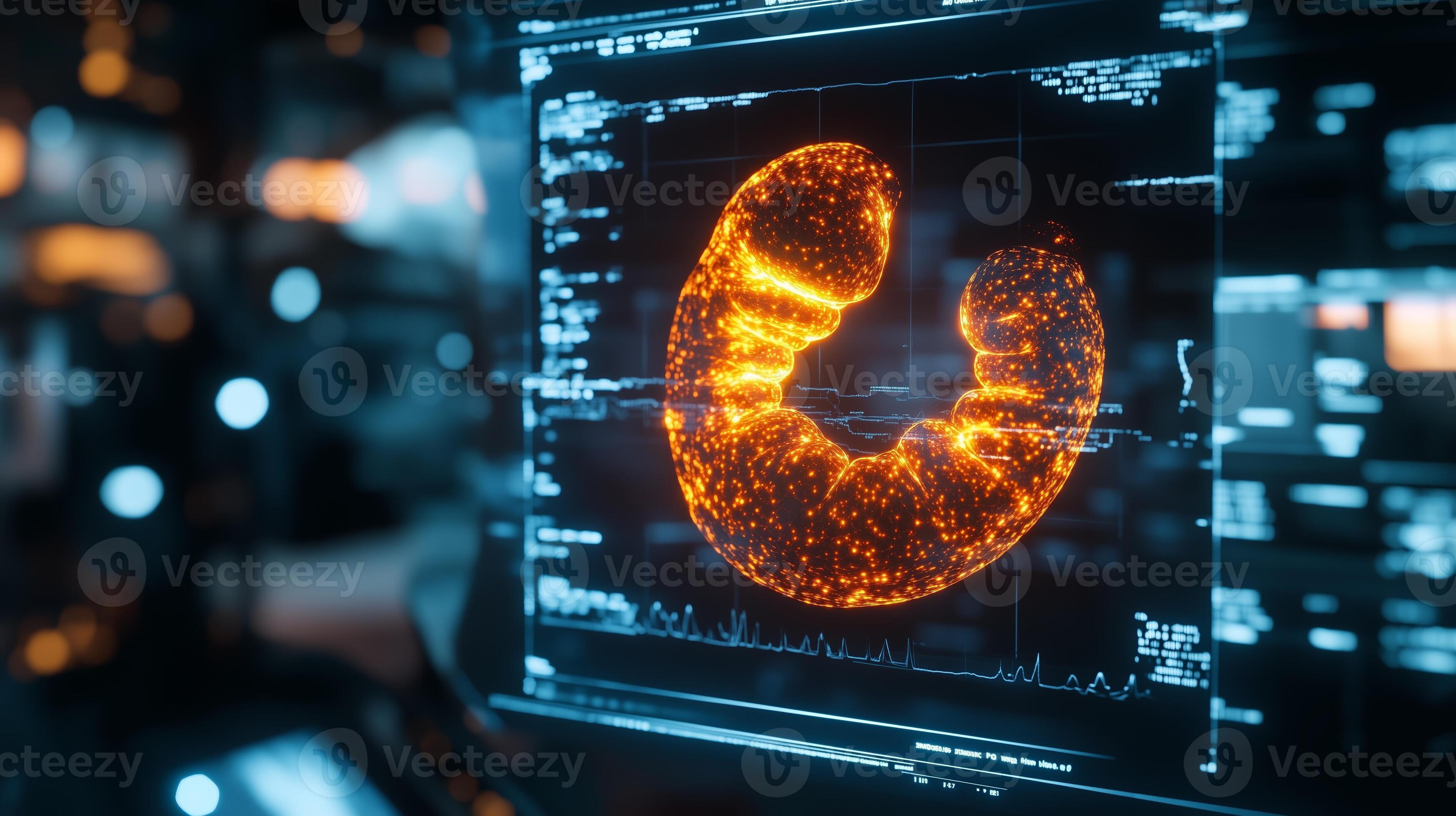 Animated Visual Representation Of Molecular Structure Displayed On