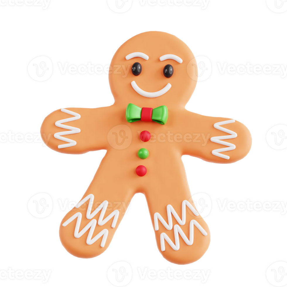 Christmas Gingerbread Man Cookie 3d Icon Illustration 50699051 Png