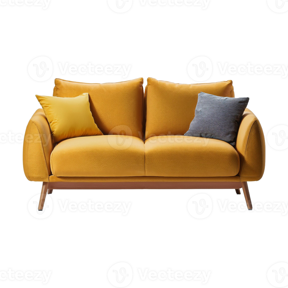 A yellow couch with two pillows on it 50699497 PNG A yellow couch with two pillows on it 50699497 PNG