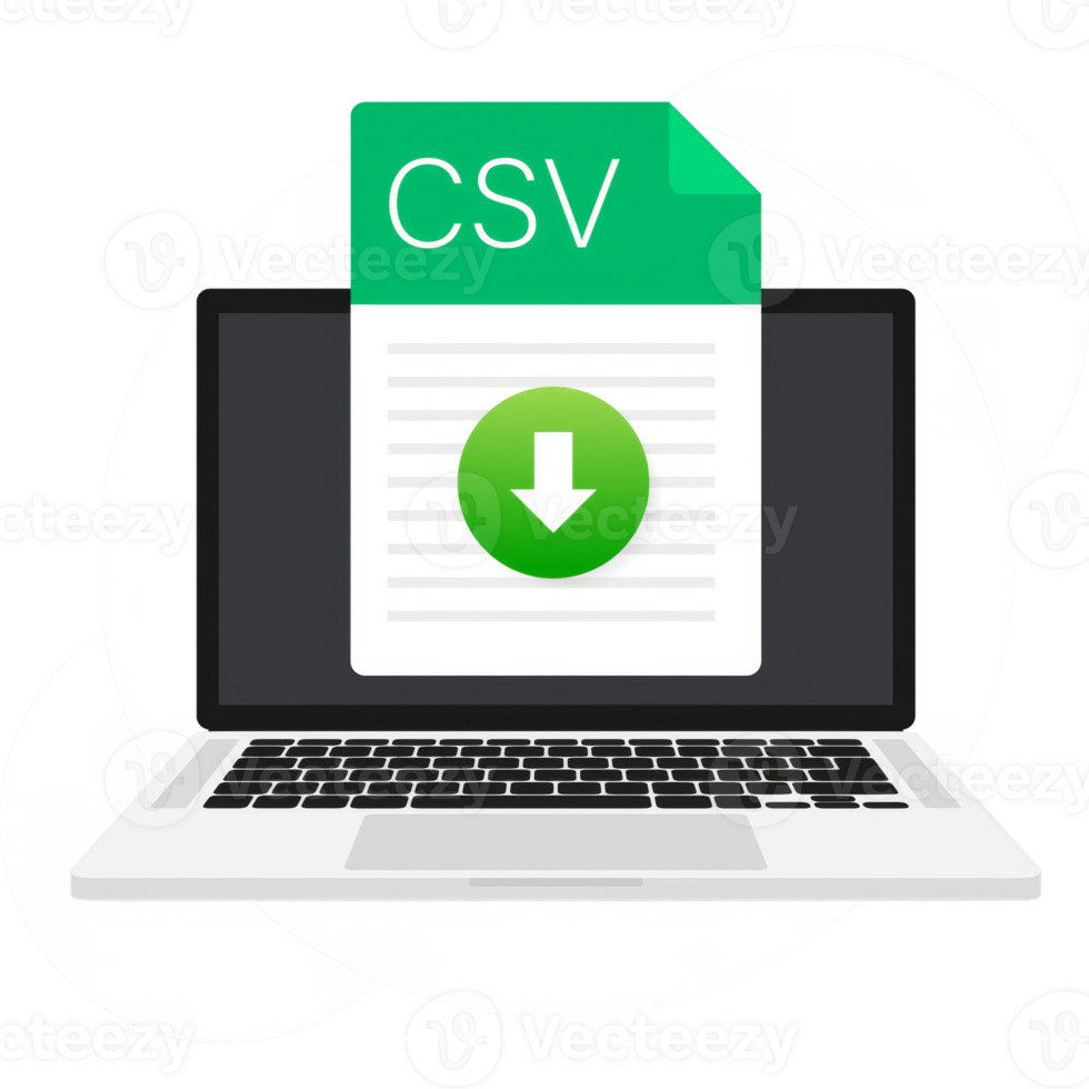 CSV file icon with laptop. Spreadsheet document type. Modern flat ... CSV file icon with laptop. Spreadsheet document type. Modern flat ...