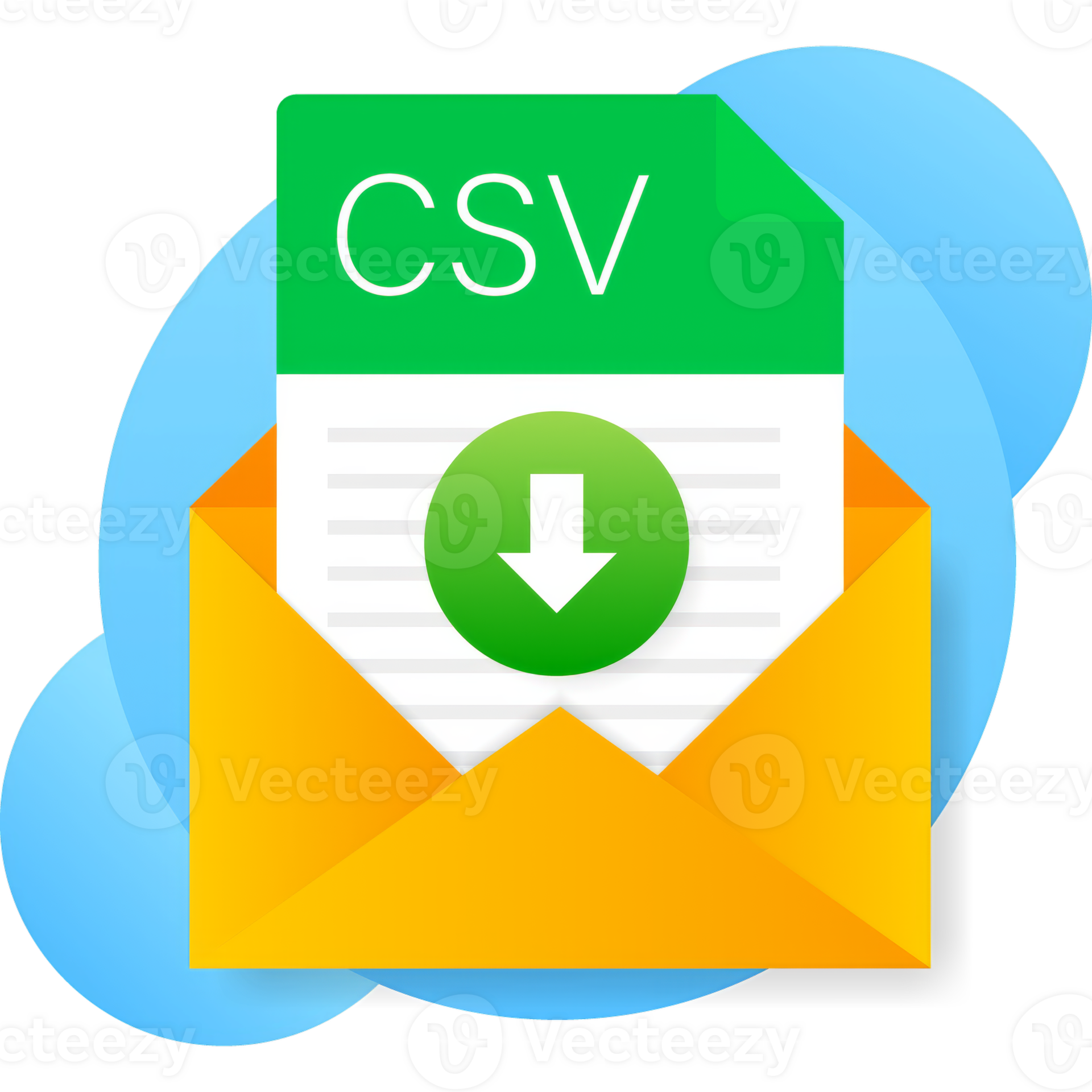 CSV file icon with laptop. Spreadsheet document type. Modern flat design graphic illustration ...
