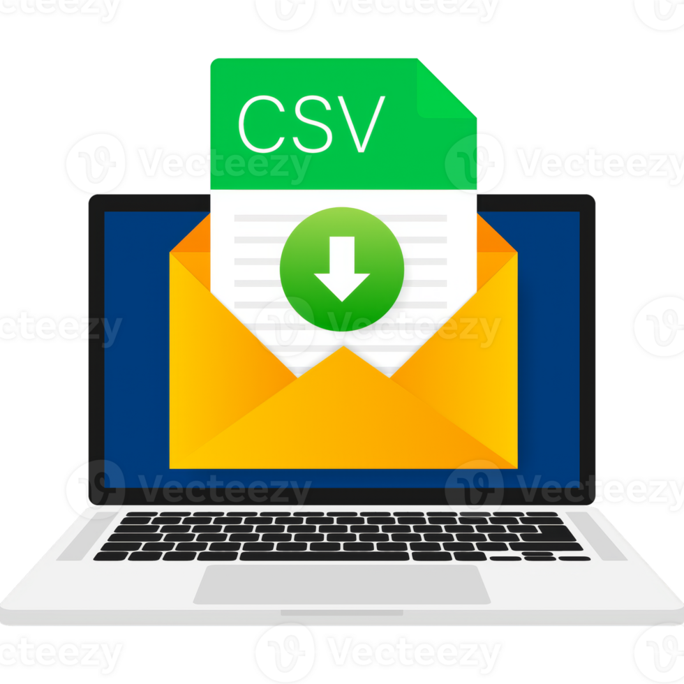 CSV file icon with laptop. Spreadsheet document type. Modern flat ... CSV file icon with laptop. Spreadsheet document type. Modern flat ...