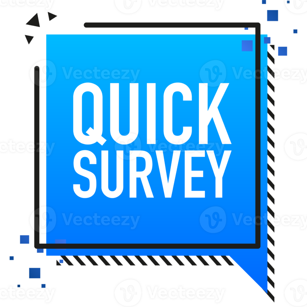 Quick survey flat blue banner. illustration 50700672 PNG