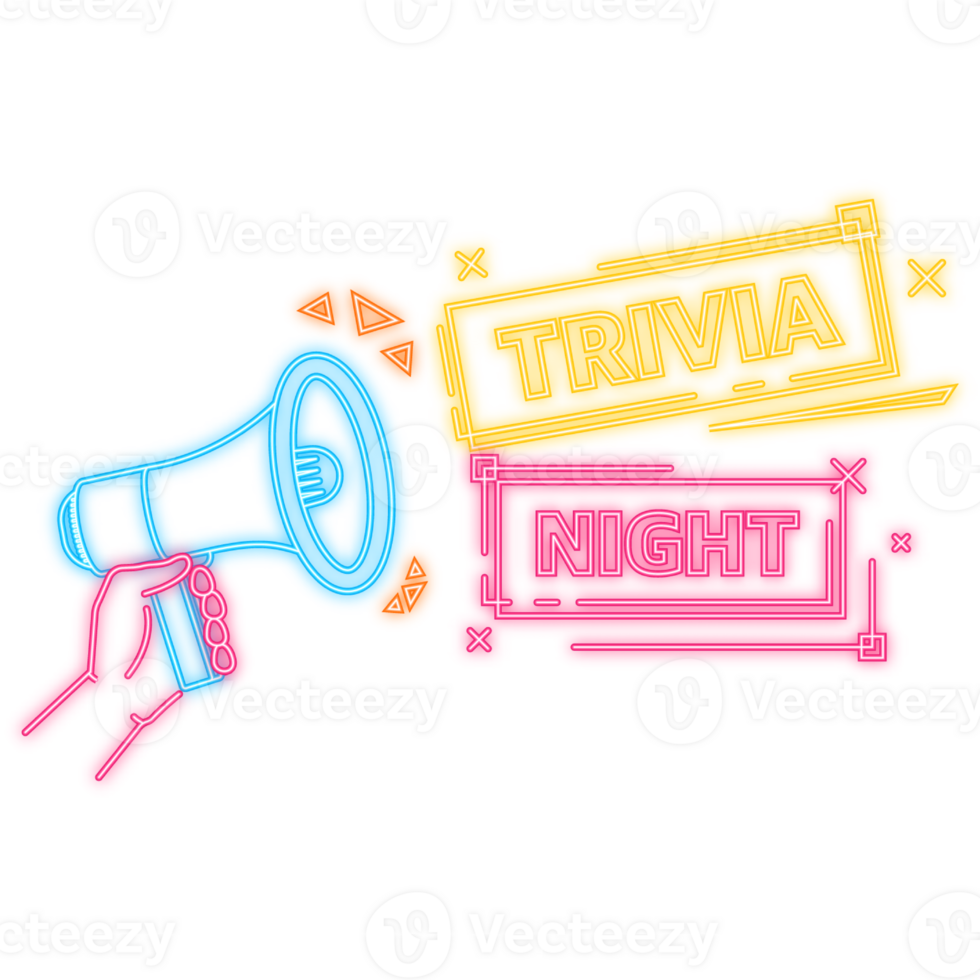 Neon Icon Trivia Night Banner In Flat Style Illustration 50700916 Png
