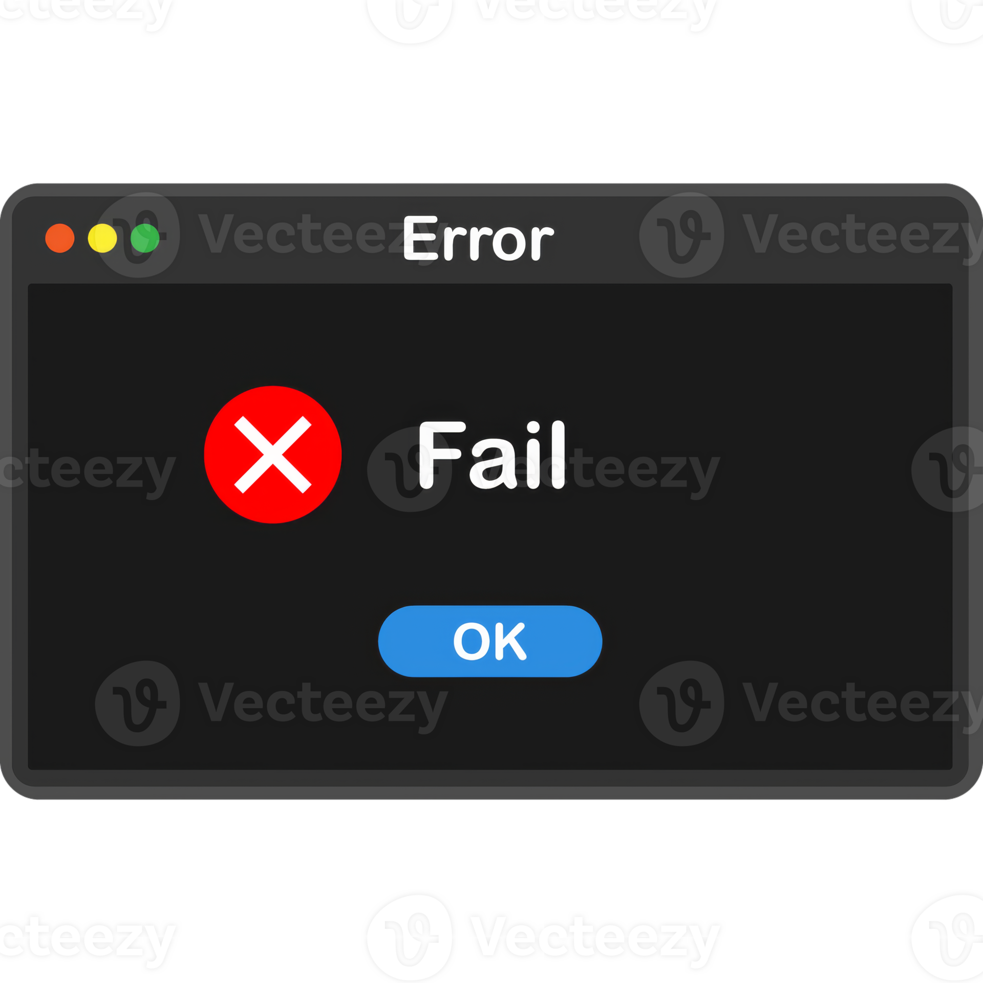 System error icon failure pc interface. Error message computer window ...