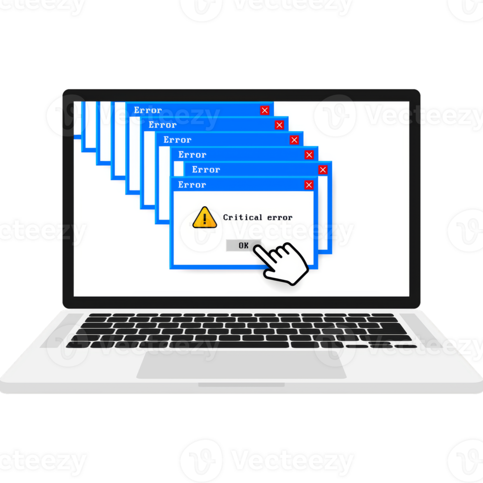 System error icon failure pc interface. Error message computer window alert popup 50701690 PNG