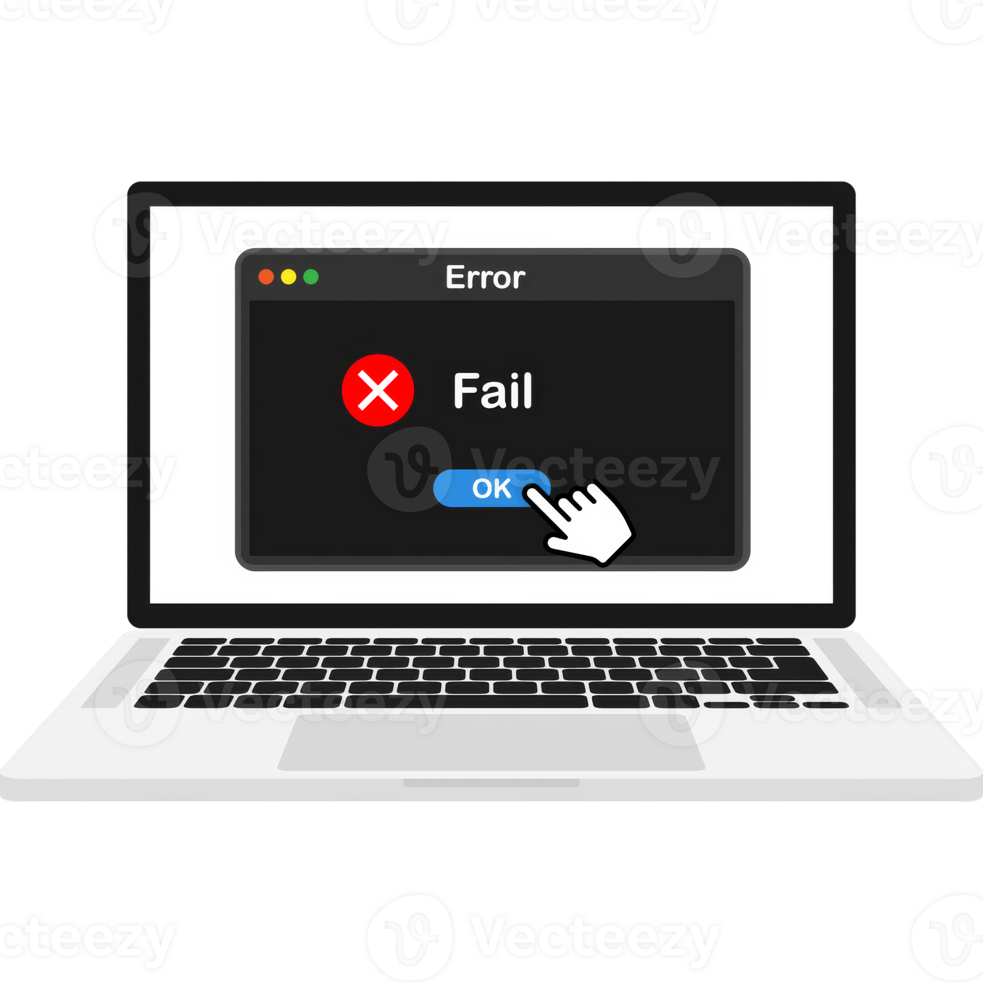 System error icon failure pc interface. Error message computer window ...