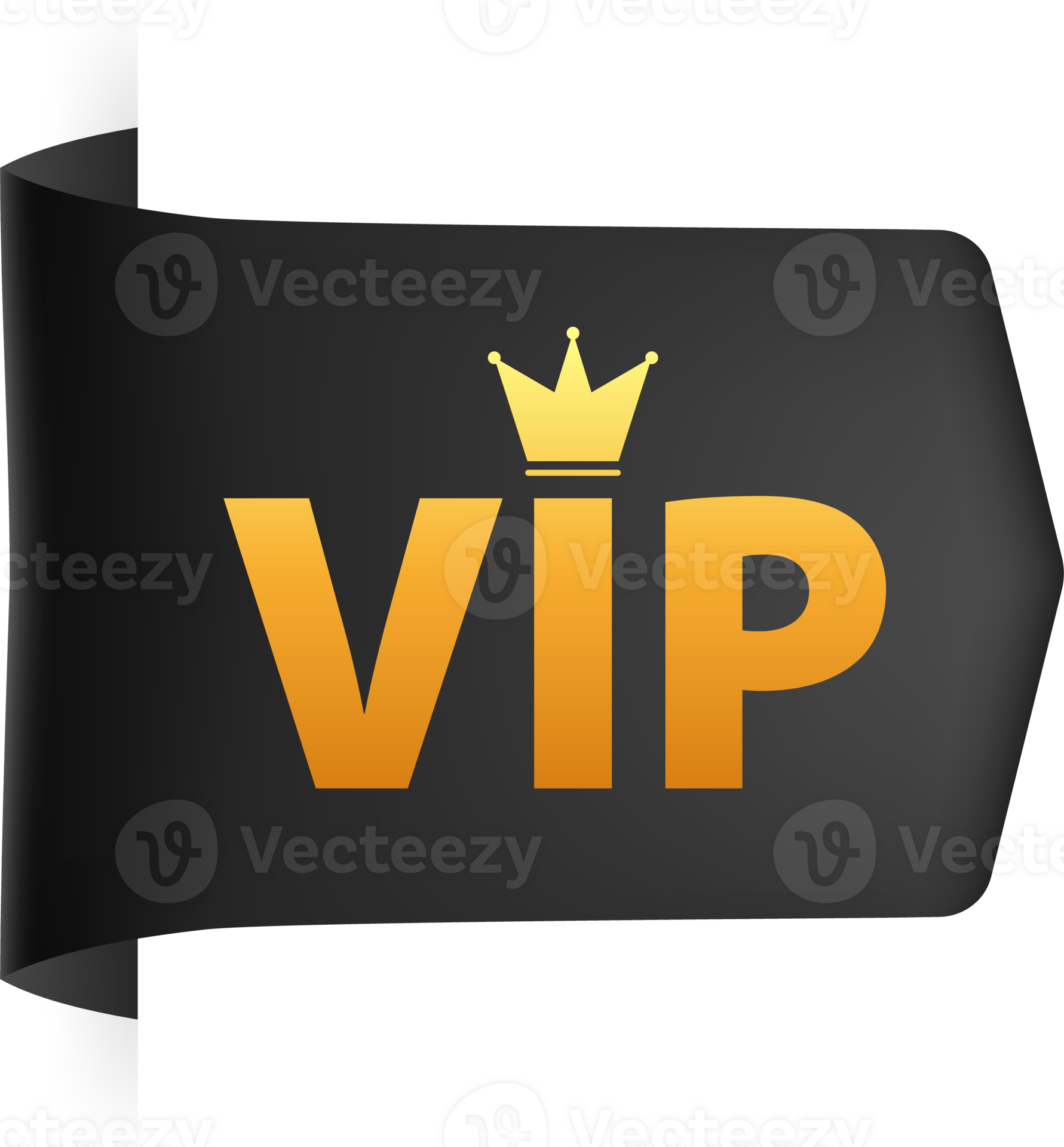 Black ribbon with text VIP. Banner ribbon label VIP club 50703293 PNG