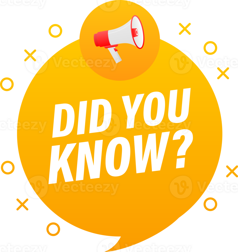 Megaphone label set with text did you know. Did you know announcement ... Megaphone label set with text did you know. Did you know announcement ...