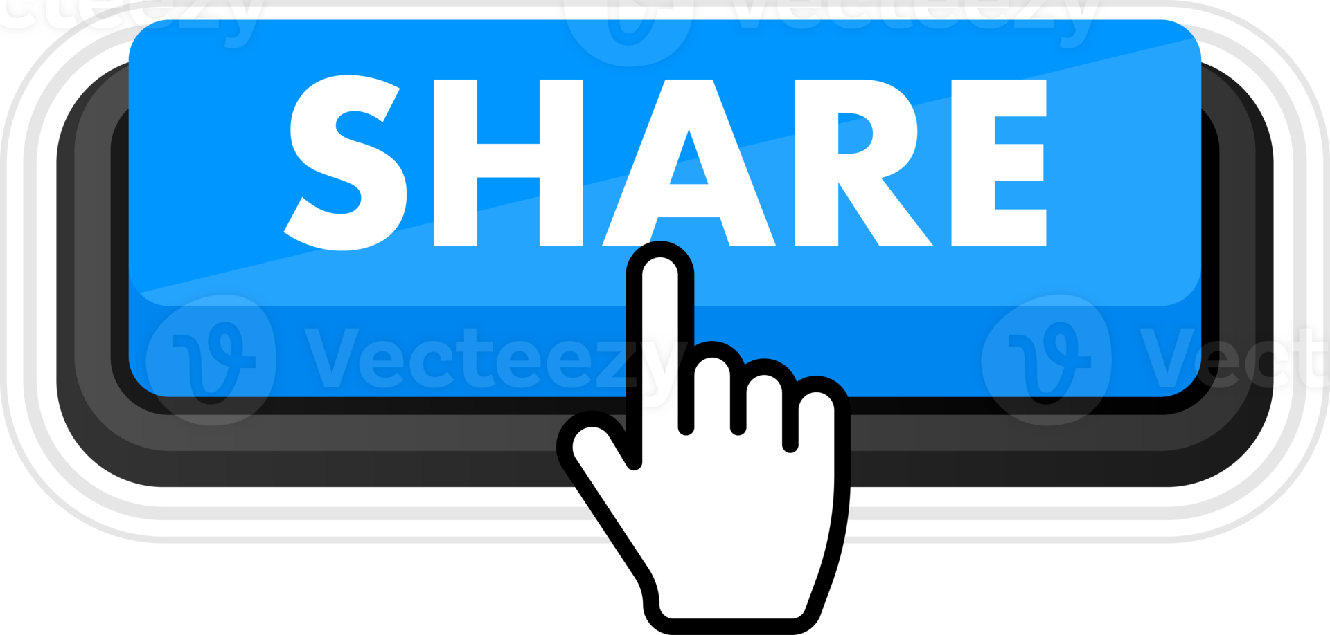 Set of Share button. Hand pointer clicking. Share web buttons 50703701 PNG