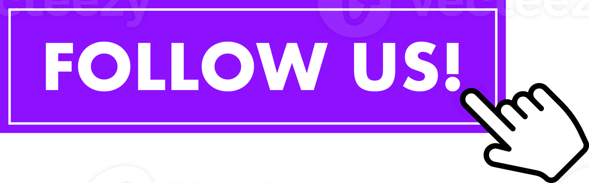 Set Of Follow Us Button Hand Pointer Clicking Follow Us Web Buttons 50703782 Png