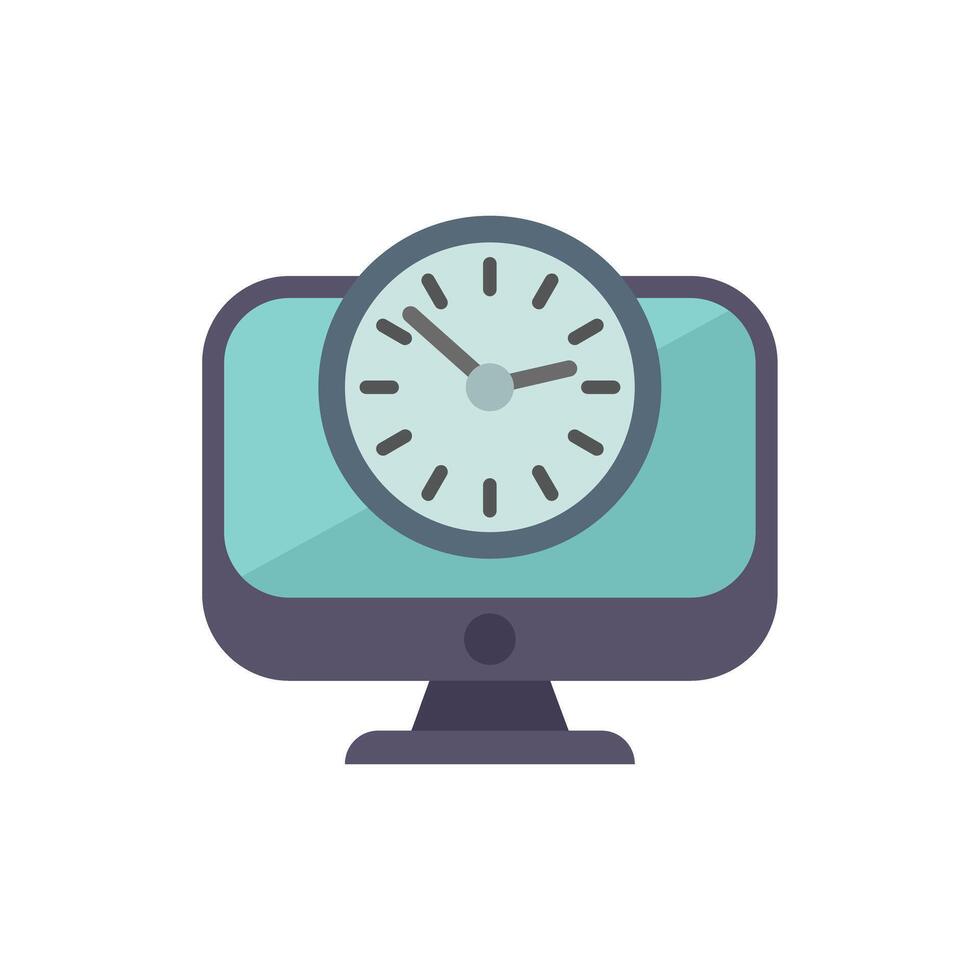 Clock displaying on a computer screen for time management concept ...