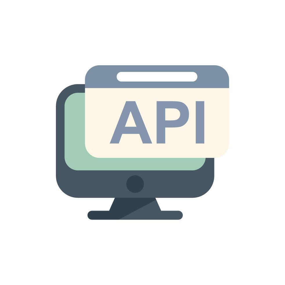 Desktop Computer Displaying Api Code Script On Screen 50716810 Vector