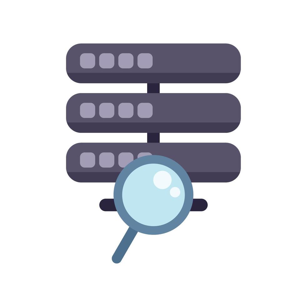 Magnifying glass inspecting database server icon 50716997 Vector Art at Vecteezy
