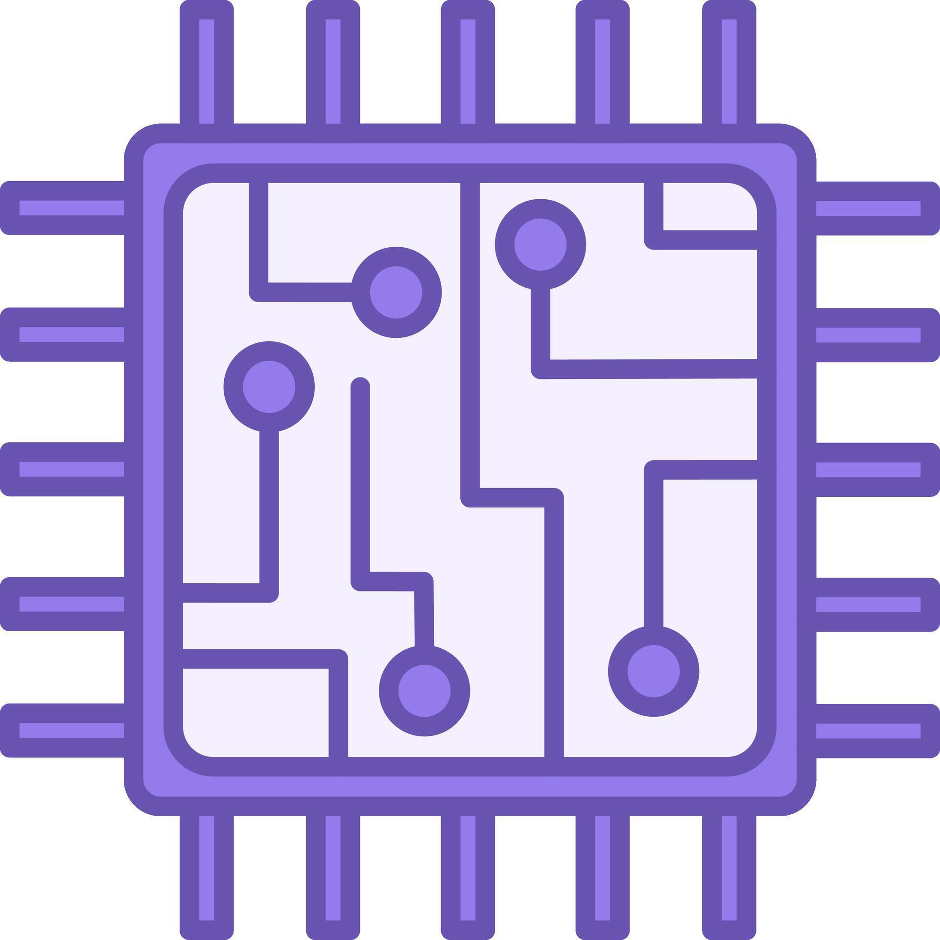 Colored Processor Icon. Semiconductor Processor Chip. Printed circuit ...