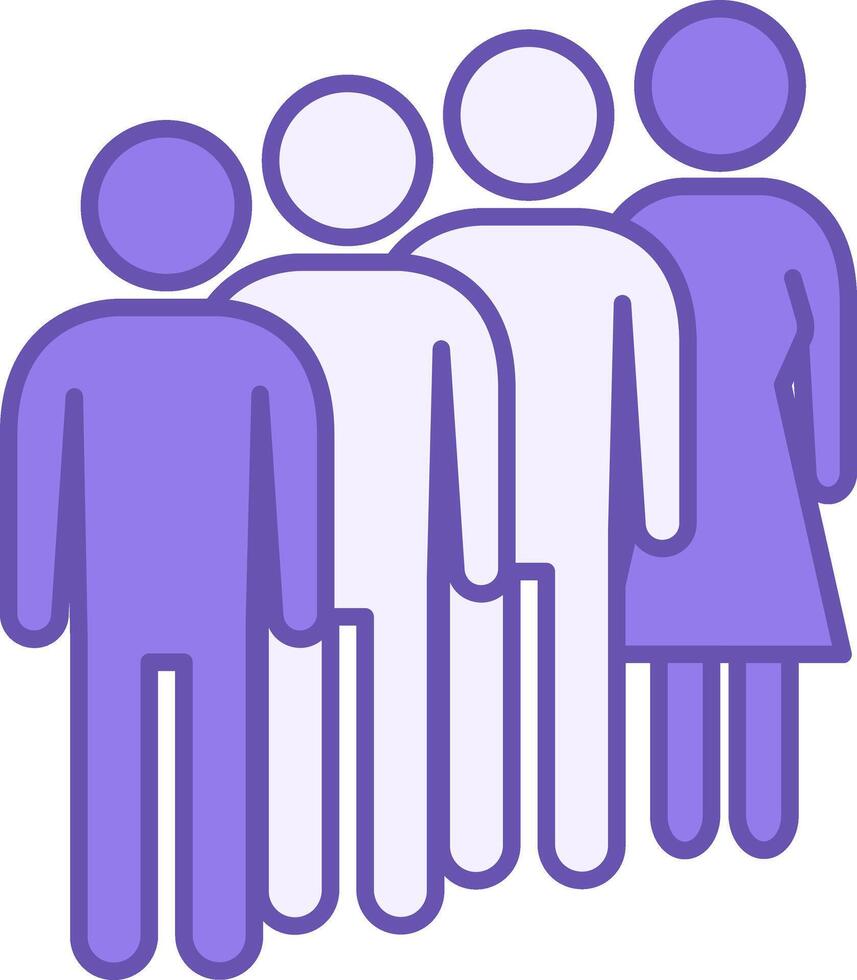 Colored Queue Icon. Icon of Groups of People Lined Up 50731174 Vector ...