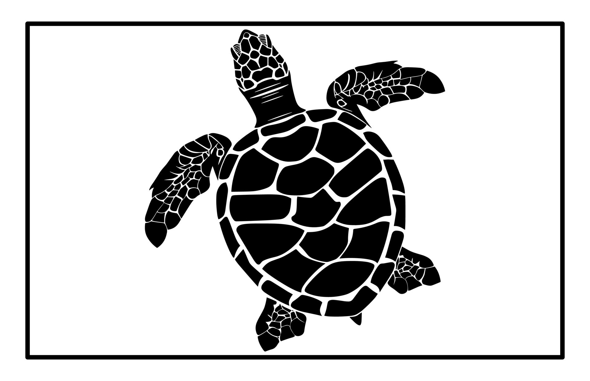Sea Turtle Silhouette - Coastal and Oceanic Wildlife Design 50734648 ...
