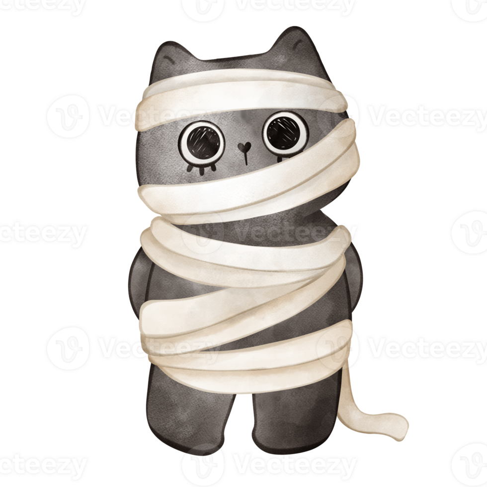 Illustration of a black mummy cat 50737374 PNG