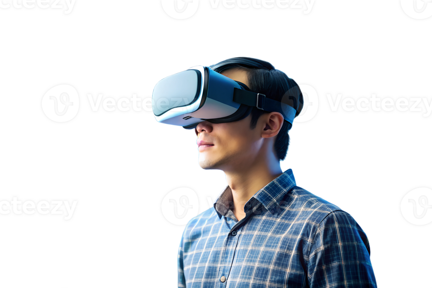 An Asian Man With Vr Headset Using Ai Artificial Intelligence Technology And Machine Learning