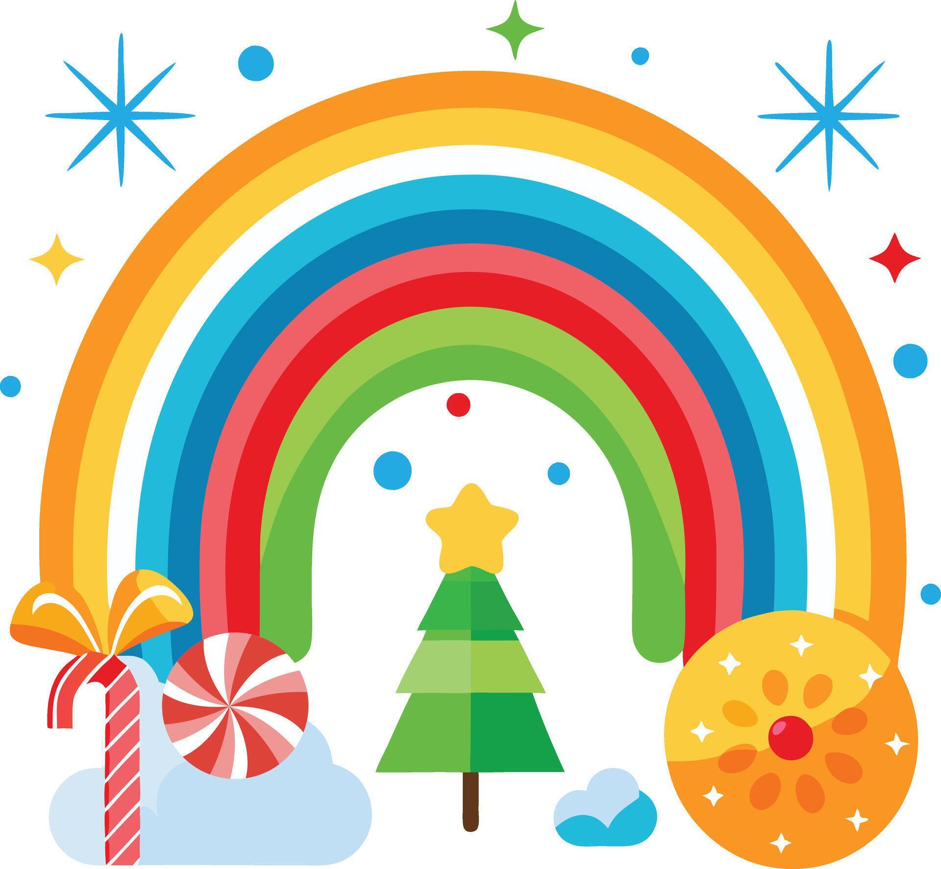 Christmas Rainbow Clipart 50749889 Vector Art at Vecteezy