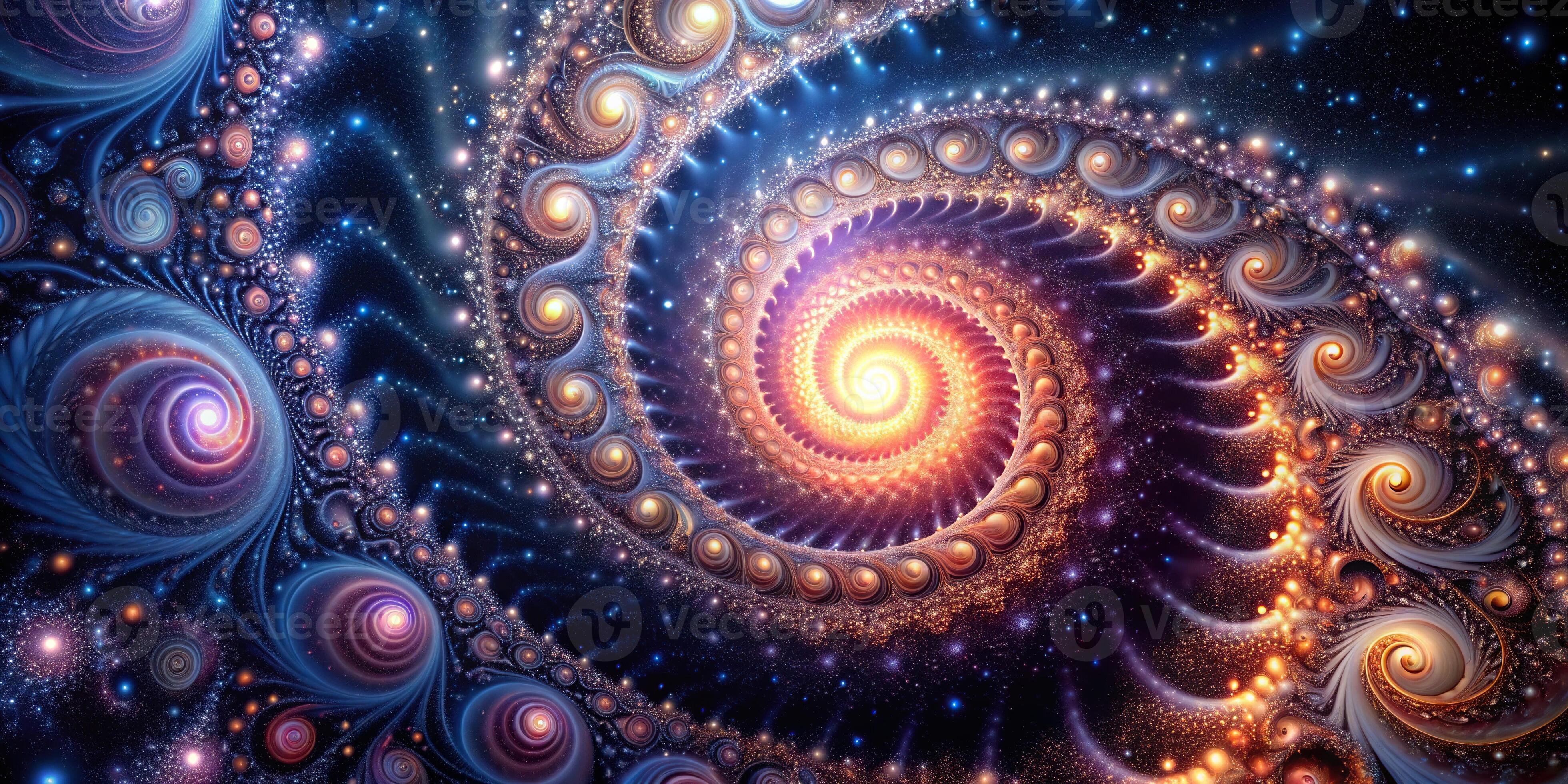 Depth of field expanding fractal spiral resembling a galaxy cosmic fractals 50750985 Stock Photo ...