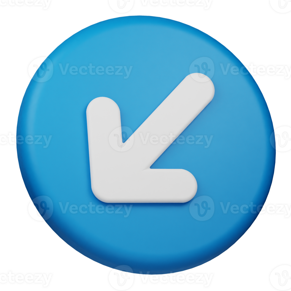 arrow down left 3d icon 50754888 PNG