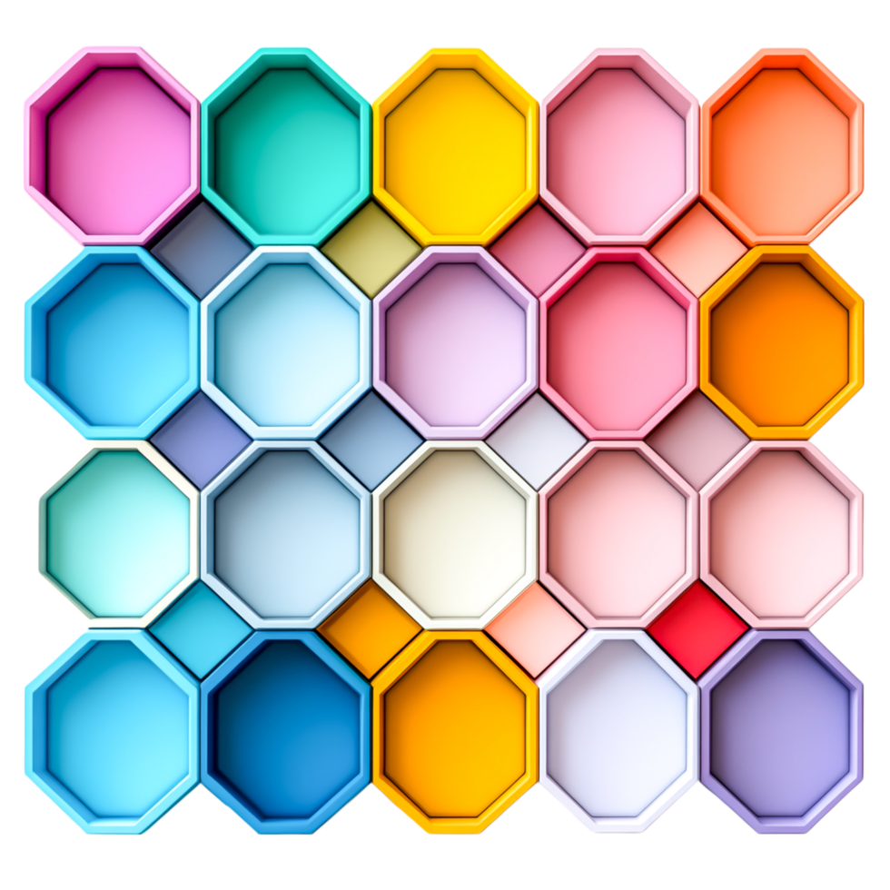 Colorful Hexagonal Tiles Pattern for Design Projects 50756427 PNG