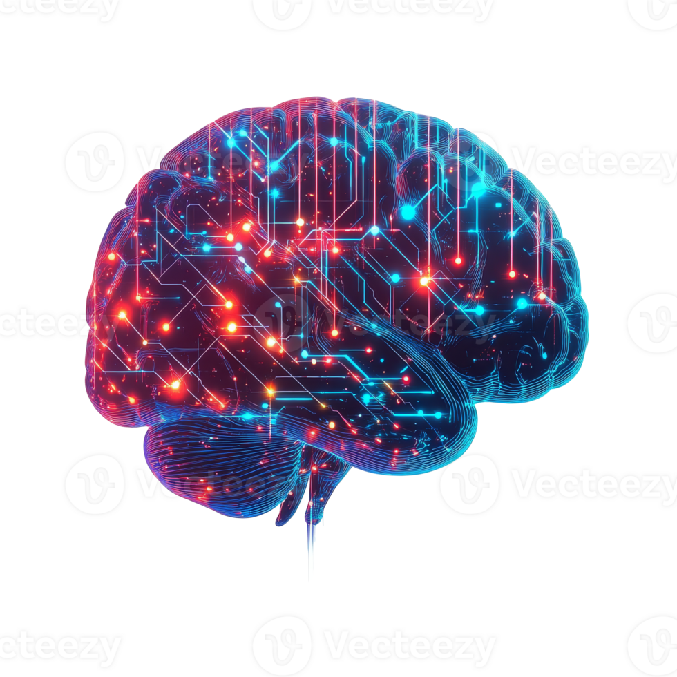Vibrant AI brain illustration transparent 50759291 PNG