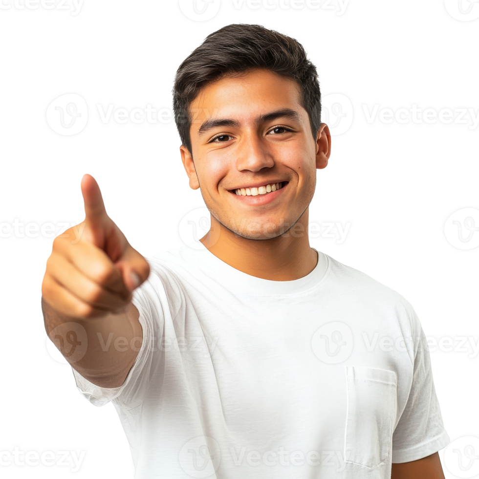 Young man smiling and giving a thumbs up indoors transparent 50759812 PNG