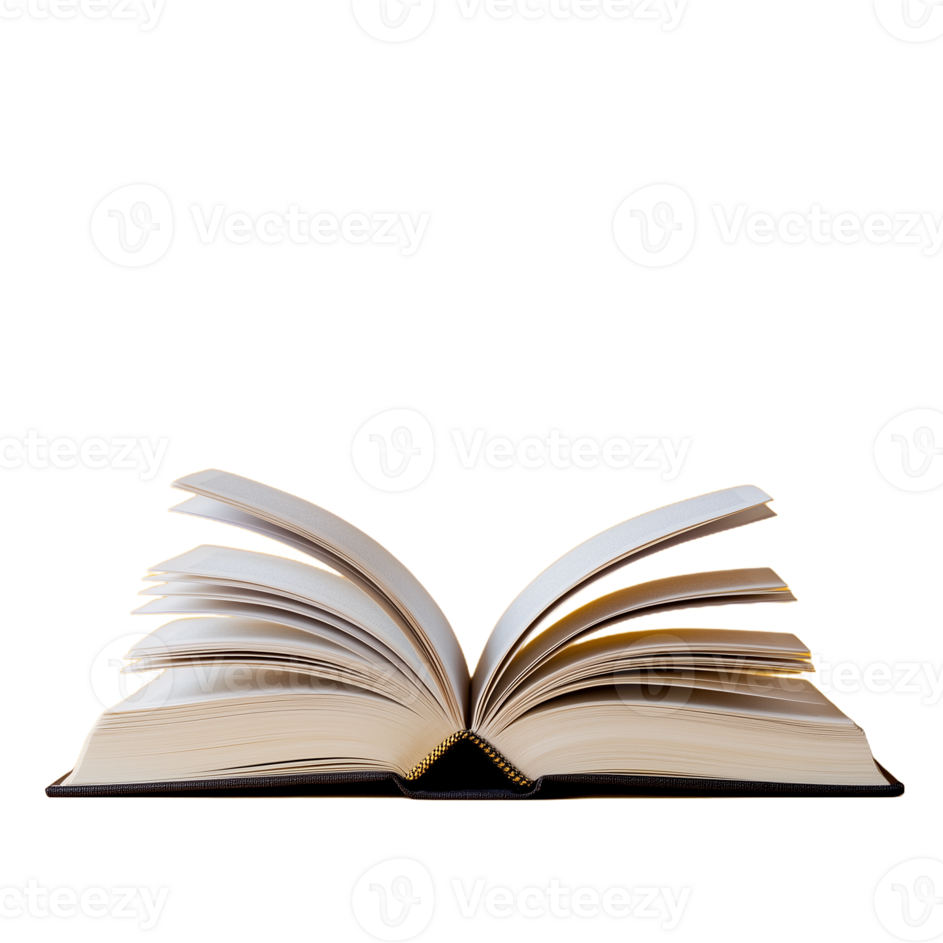 Open book with flipping pages, isolated on transparent background ...