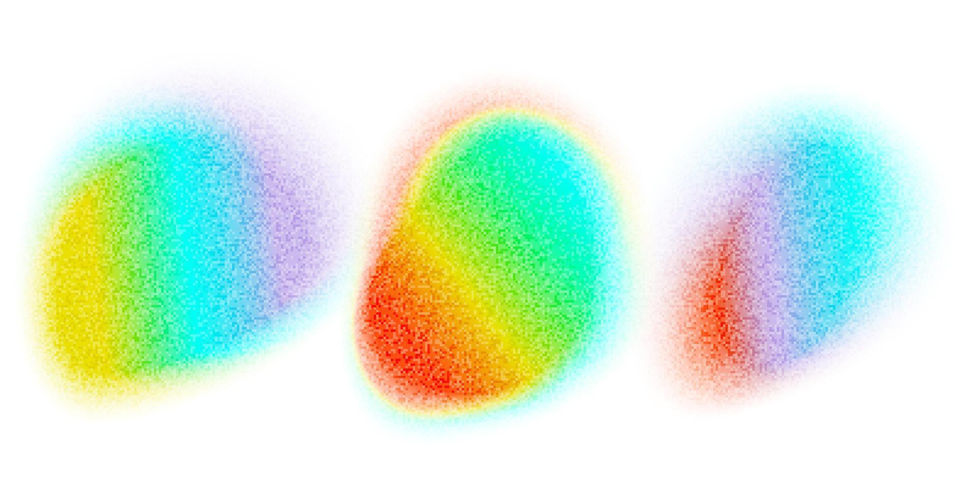 Set abstract gradient blobs. Mesh. Modern trendy retro Fluid Noise Blurred rainbow shapes. Curvy ...