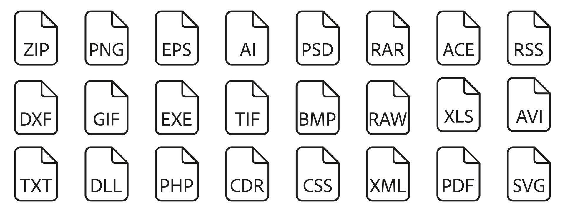 A set of file folders with different types of files 50768978 Vector Art ...