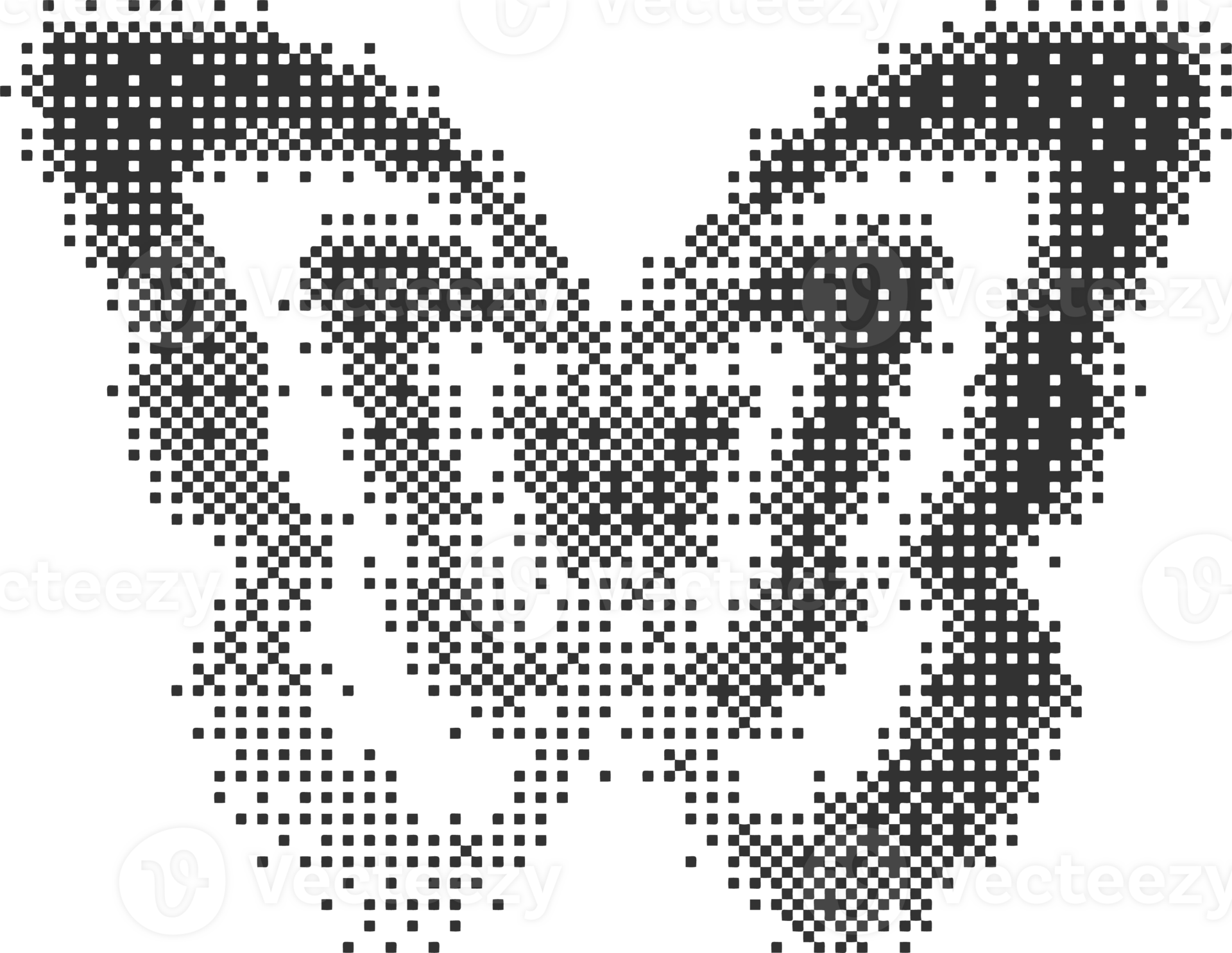 Bitmap Pattern Abstract Butterfly Shape Halftone Gradient Element Graphic Abstract Icon