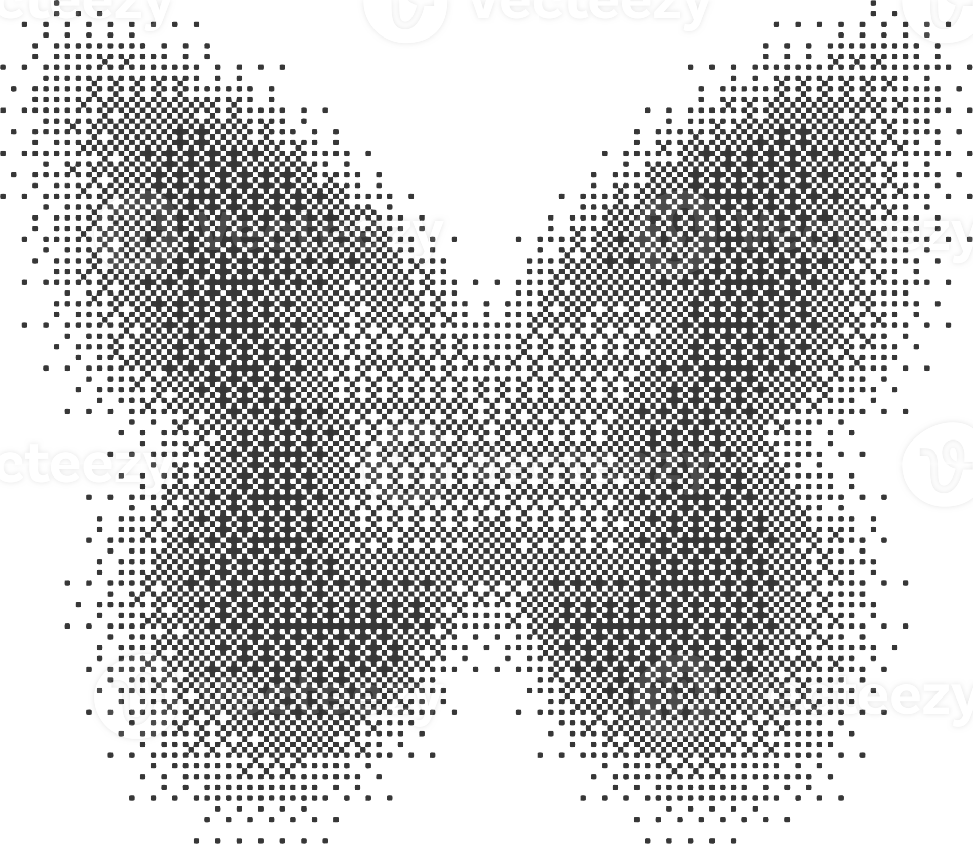 Bitmap Pattern Abstract Butterfly Shape Halftone Gradient Element Dither Noisy Grunge Texture
