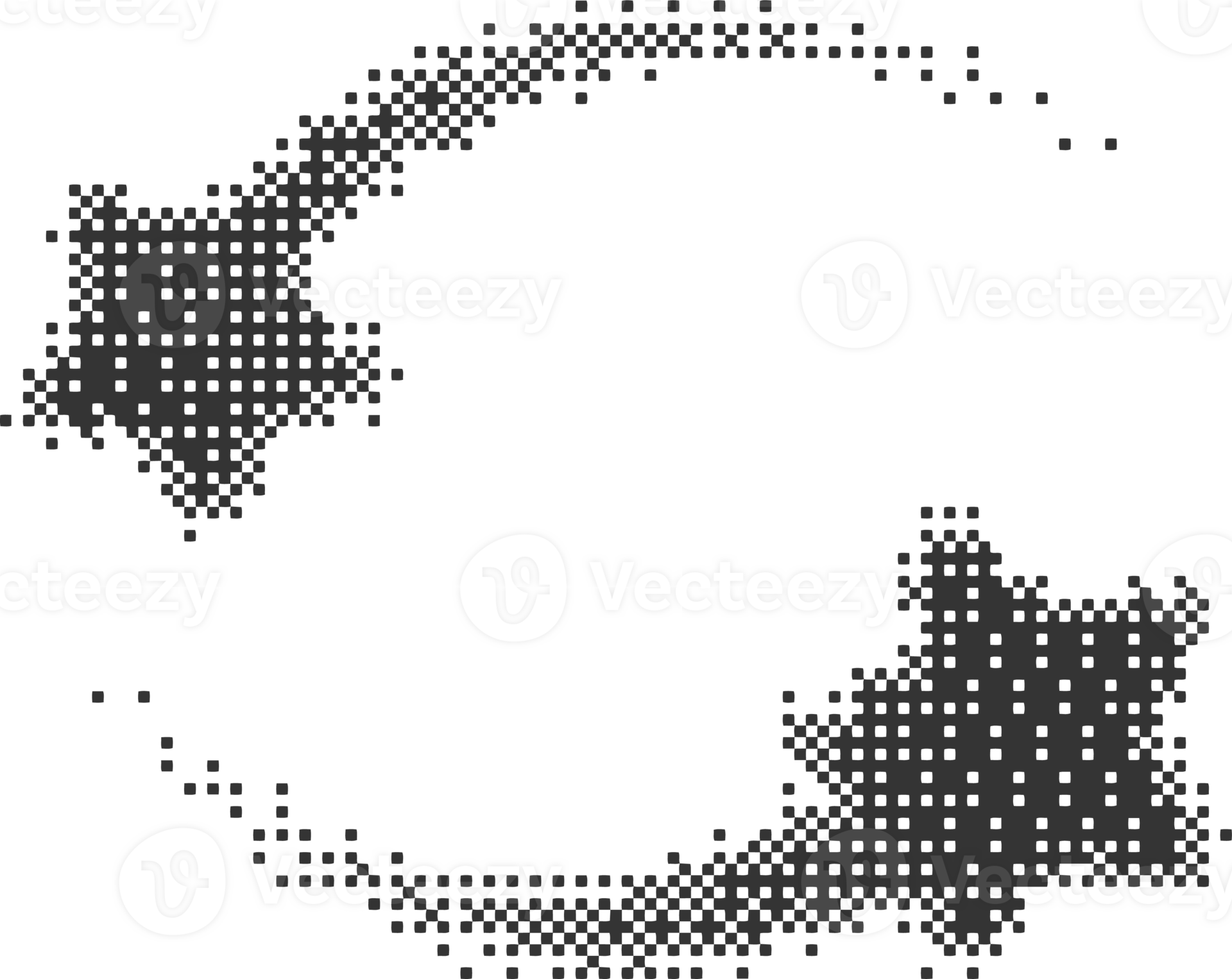 Bitmap Pattern Abstract Cosmic Shape With Orbits And Stars Halftone Gradient Element Graphic