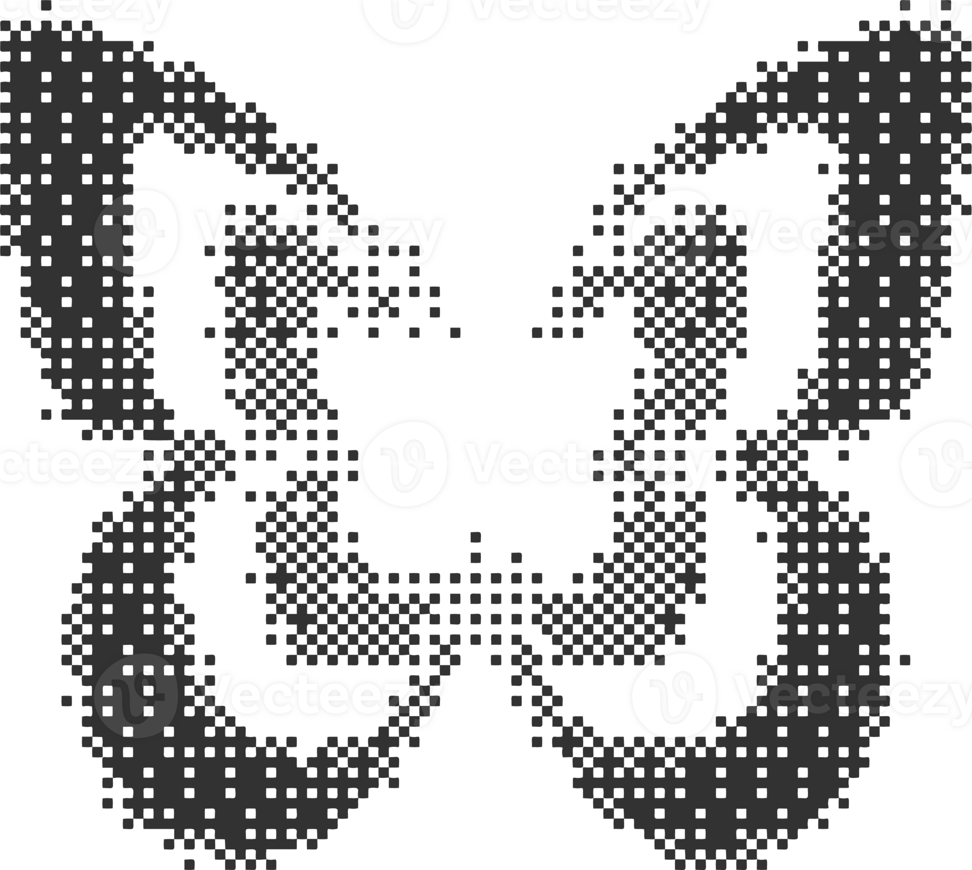 Bitmap Pattern Abstract Butterfly Shape Halftone Gradient Element Graphic Abstract Icon